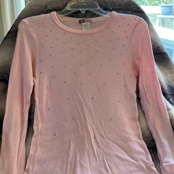 Bejeweled | Tops | Bejeweled By Susan Fixel Baby Pink Crystal Stretch ...
